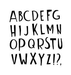 Hand drawn doodle font alphabet letters abc upper Vector Image