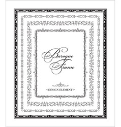Ornamental border frame baroque pattern seamless Vector Image