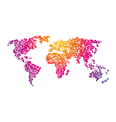 Red geometric world map Royalty Free Vector Image