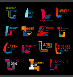 Creative business corporate indentity letter l Vector Image