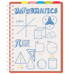 Blank paper note math theme Royalty Free Vector Image