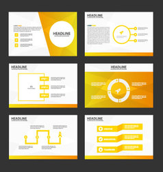 Gold presentation templates infographic elements Vector Image