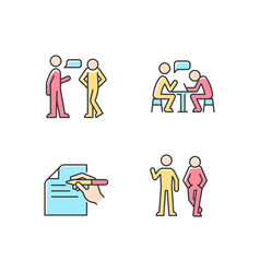 Effective communication rgb color icons set Vector Image