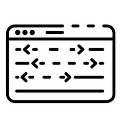 Web window with control panel icon outline style Vector Image