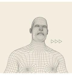 3d Grid Human Head Face Scanning Royalty Free Vector Image