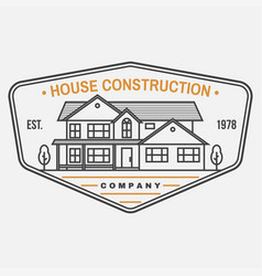 House construction company identity with suburban Vector Image