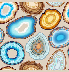 Seamless pattern with geode and agate cuts Vector Image