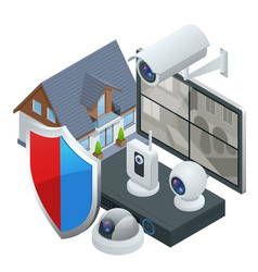 Home security camera video surveillance systems Vector Image