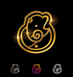 Golden ganesh puja ganesh chaturthi sign Vector Image