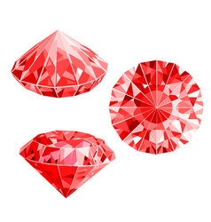 Red precious gem isolated on white background Vector Image