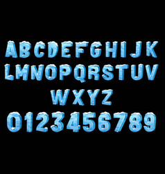 Snow white alphabet and numbers Royalty Free Vector Image