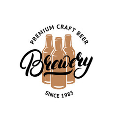 Beer and brewery hand written lettering logos Vector Image