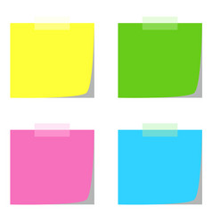 Four note papers in multiple colors Royalty Free Vector