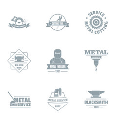 Ore logo set simple style Royalty Free Vector Image