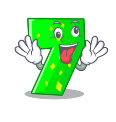 With headphone number seven isolated on the mascot