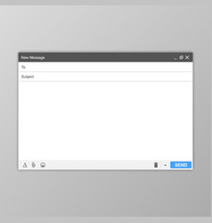 Email message blank window e-mail template Vector Image