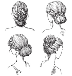 Set hairstyles Royalty Free Vector Image - VectorStock