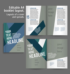 A4 book layout design template Royalty Free Vector Image