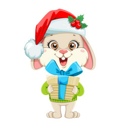 Cute rabbit cartoon character funny bunny Vector Image