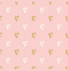 Heart symbol seamless pattern hand drawn sketch Vector Image