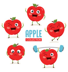 Apple characters Royalty Free Vector Image - VectorStock