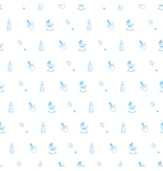 Seamless pattern with baby boy blue footprints Vector Image