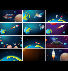 Big space scene set Royalty Free Vector Image - VectorStock