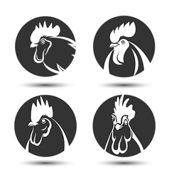 Chicken head label Royalty Free Vector Image - VectorStock