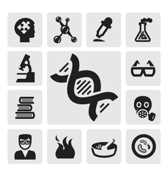 Scientific laboratory in biology icon set Vector Image
