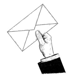Sketch style mail message or envelope hand drawn Vector Image