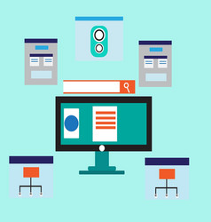 Modern business office space flat interior Vector Image