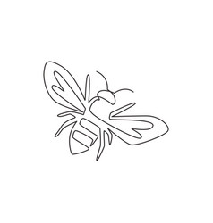 Single continuous line drawing decorative bee Vector Image
