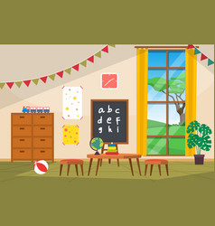 School classroom interior room blackboard Vector Image