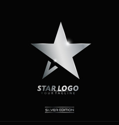 Silver star logo Royalty Free Vector Image - VectorStock