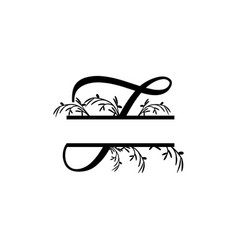 Autumn stylized alphabet letter t Royalty Free Vector Image